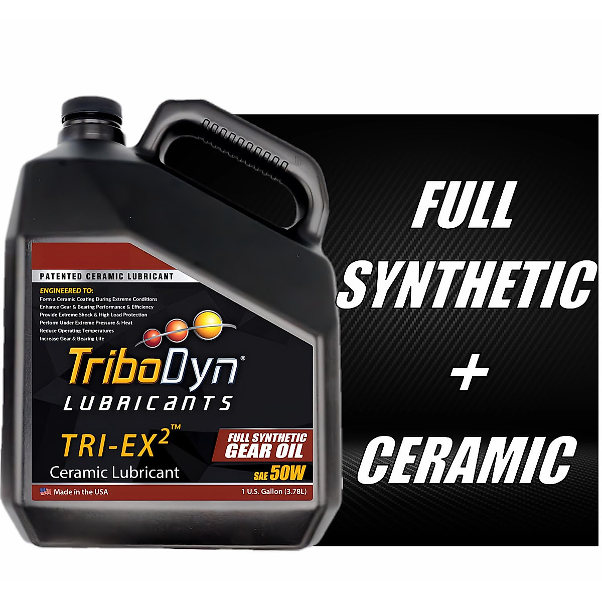TriboDyn TRI-EX2 Full Synthetic 50W Gear Oil with Ceramic Coating (1 Gallon)