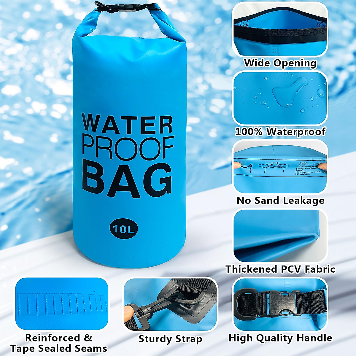 KITCHSTAR Pool Step Weights, Pool Ladder Weights for Above Ground Pools, Waterproof Sand Bags for Pool Steps with Heavy-Duty Nylon & Handle, Work with Above Ground and in-Ground Pool Steps 10Lx2PCS