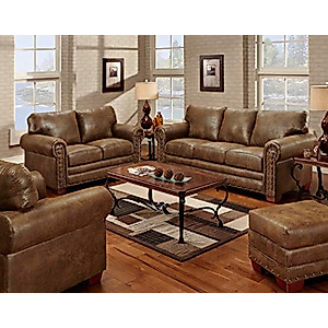 American Furniture Classics Model Buckskin sofa sleeper, Pinto Brown