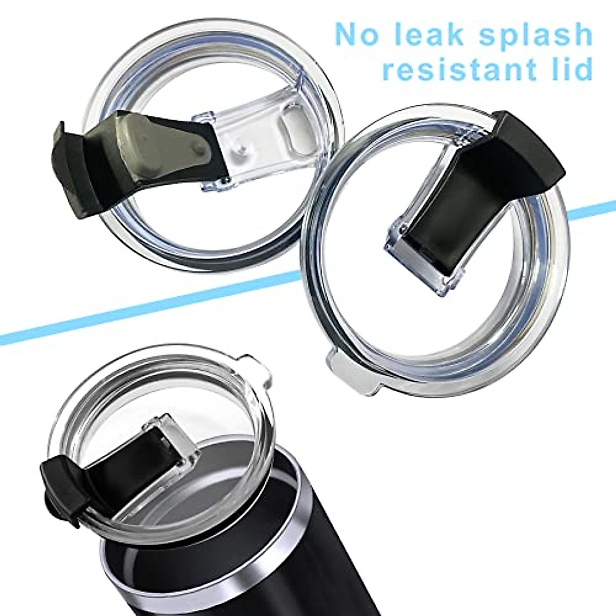 20oz Tumbler Replacement Lids Spill Proof Splash Resistant Lids Covers for 3.25in Cup Mouth for Tumble Compatible with YETI Rambler Atlin, Beast Juro SUNWILL Cup (2 Pack)