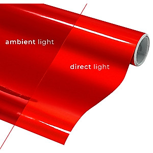 VViViD DECO65 Reflective Permanent Adhesive Craft Vinyl Roll for Cricut, Silhouette & Cameo (Red, 12" x 4ft (w/Transfer 12" x 12"))