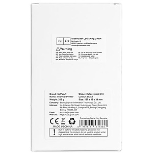 SUPVAN E10 Bluetooth Label Maker Machine with Tape, Continuous Waterproof Label, Versatile App with 35 Fonts and 1k+ Icons, Inkless Labeler for Home, Kitchen, School, Office Organization, Black