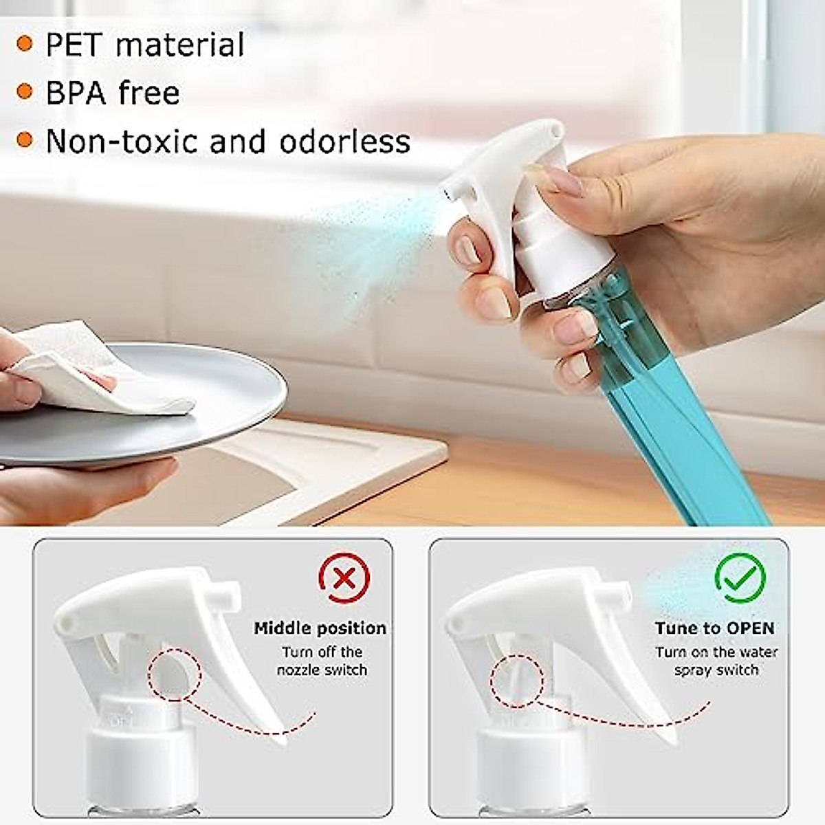 Paper Towel Holder with Spray Bottle, Stainless Steel Countertop Paper Towel Holder, Standing Paper Towel Roll Holder for Kitchen Bathroom, Non Slip Paper Towel Roll Holder