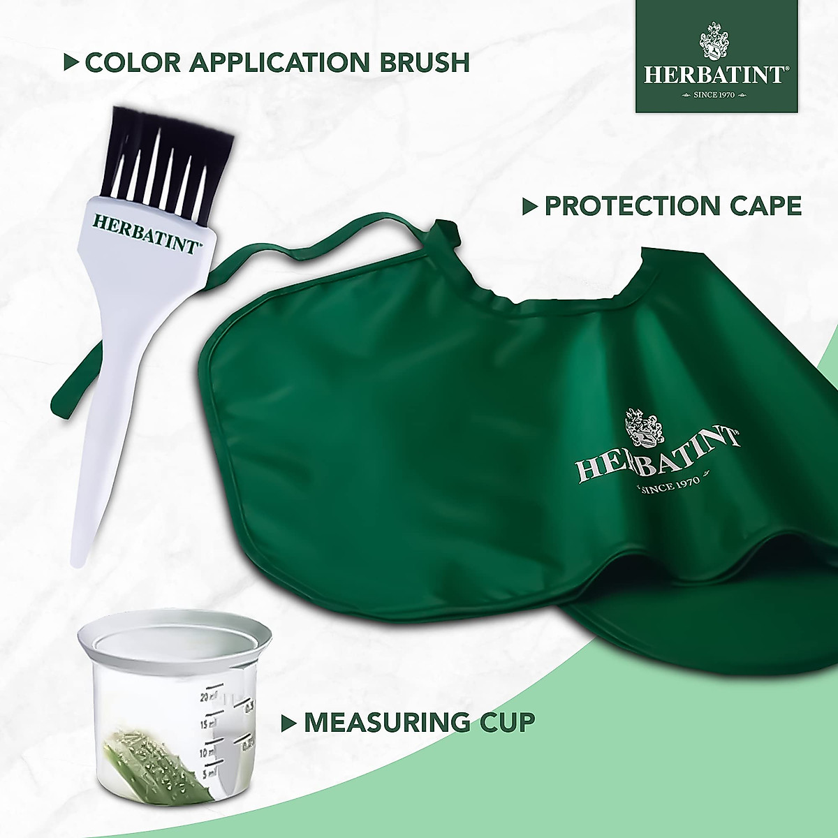 Herbatint Hair Color Application Kit - Includes Brush, Cape & Measuring Cup - Reusable, Eco-friendly Dye Application - 1 Pack