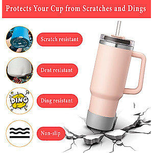 KTKUDY 2Pcs Silicone Boot for Stanley Quencher Tumbler H2.0 30 oz 40 oz & IceFlow 20 oz 30 oz & Intended for Hydro Flask Water Bottle 12-24 oz - Protective Cup Bottom Accessories Fits Stanley Cup