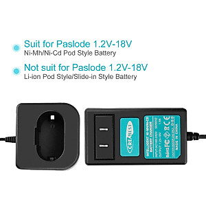 CREABEST New 6V Battery Charger Compatible with Paslode 404400 404717 900400 900420 B20720 CF-325 IM200 IM250A IM350A PS604N Pod Style Ni-HM/Ni-CD Battery (NOT for Li-ion Battery)