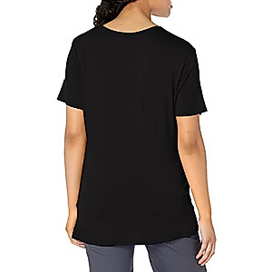 WonderWink Women's Silky Short Sleeve Tee, Black, Large