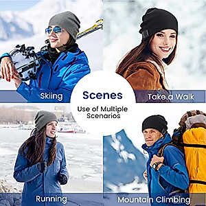 blueear Bluetooth Beanie Hat Bluetooh 5.2 Headphone Wireless Winter Knit Hats with Stereo Speaker and MIC 15 Hours Working Time for Outdoor Sports