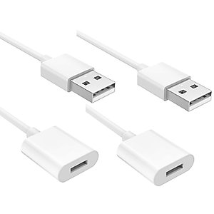 MoKo Charging Adapter Cable Compatible with Apple Pencil 1st, Connector Charger Compatible with iPad Pro 12.9 10.5 9.7 / iPad Air 3 / iPad Mini 5 2019 Pen Accessories, (2 Pack, White)