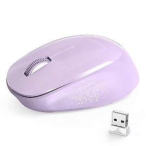 Trueque Wireless Mouse E702 2.4GHz Portable Computer Mouse with USB Receiver, Comfortable Silent Mice for Laptop, Chromebook, PC, Notebook, Desktop, Windows, Mac (Purple)