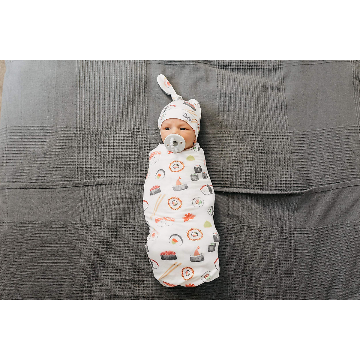 Large Premium Knit Baby Swaddle Receiving Blanket "Baja" by Copper Pearl