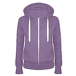 my order Quarter Zip Sweatshirt Women Hoodies For Women Full Zip Up Hooded Sweatshirt Jacket Plus Size Fall Fashion Fleece Drawstring Hoodie With Pockets Purple S