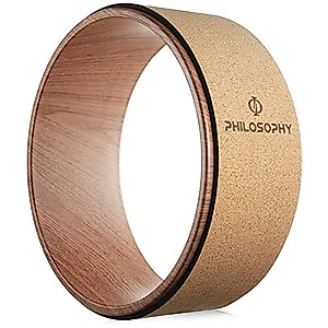 Philosophy Gym 13-inch Professional Yoga Wheel Roller - Cork/Wood Grain