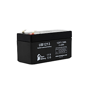 Replacement for Werker WKA12-1.3F Battery - Replacement UB1213 Universal Sealed Lead Acid Battery (12V, 1.3Ah, 1300mAh, F1 Terminal, AGM, SLA) - Includes Two F1 to F2 Terminal Adapters