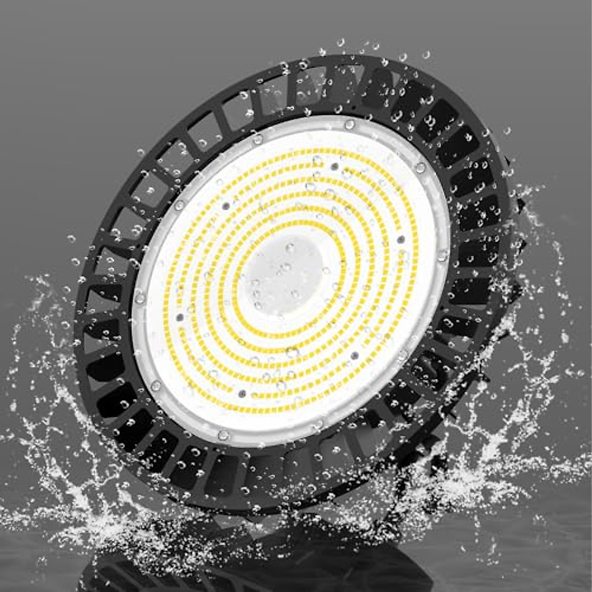 ZGDZ UFO LED High Bay Light - 200W LED Warehouse Light, 30,000 Lumens Super Bright, 5000K, 0-10V Dimmable, 5' Cable Plug, Industrial Grade, ETL Listed