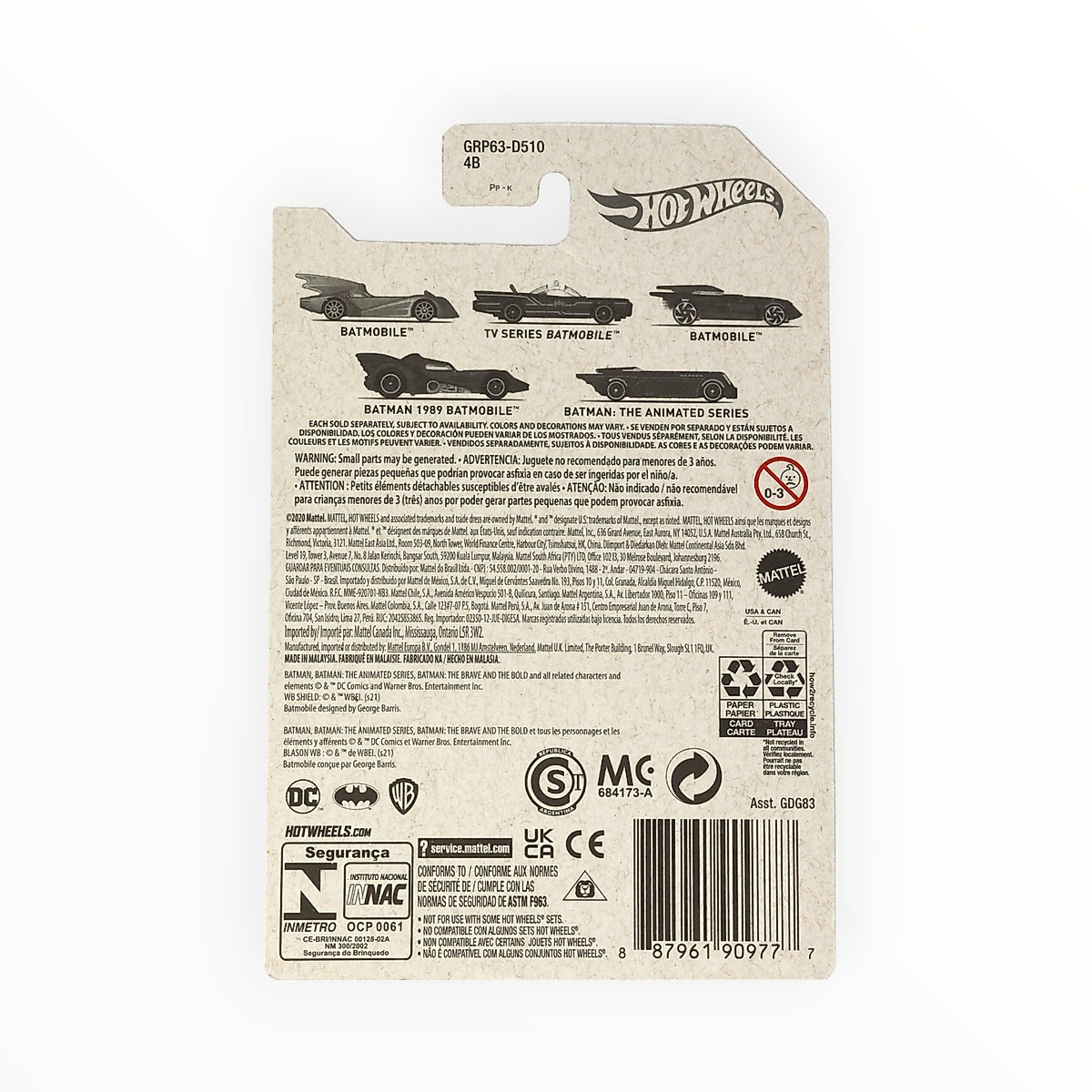 Hot Wheels - Batman: The Animated Series DC - 5/5 [Maroon]