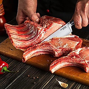 FETERVIC Chef Knife, 8-Inch Super Sharp Professional kitchen knife with Knife Sharpener, German High Carbon Stainless Steel Chef's Knife with Gift Box - Cooking Gift