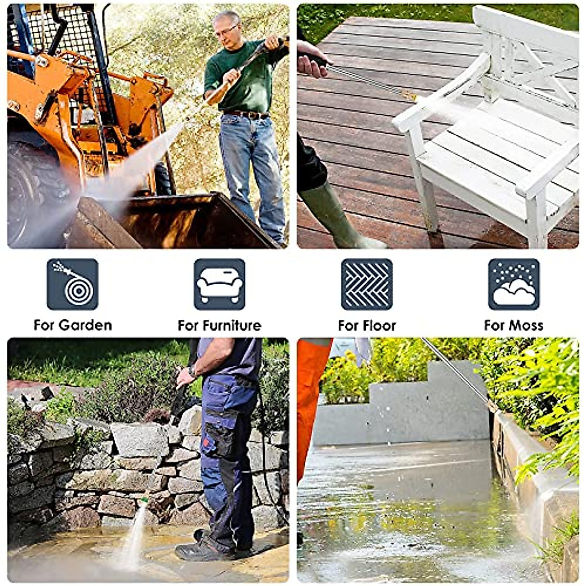 Electric Pressure Washer Homdox Pressure Washer 1500W Power Washer High Pressure Cleaner Machine with 5 Nozzles Foam Cannon,Best for Cleaning Homes, Cars, Driveways, Patios(Green)