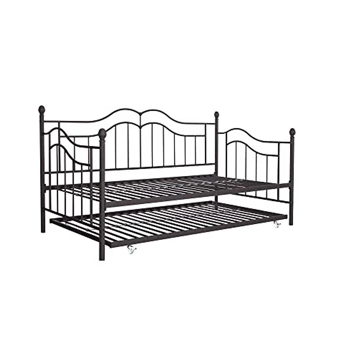 DHP Tokyo Daybed and Trundle with Metal Frame, Twin Over Twin Size, Brushed Bronze