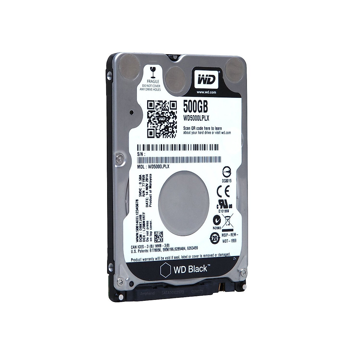 WD Black 500GB - 7200 RPM SATA 6 Gb/s 32MB Cache 7 MM 2.5 Inch - WD5000LPLX