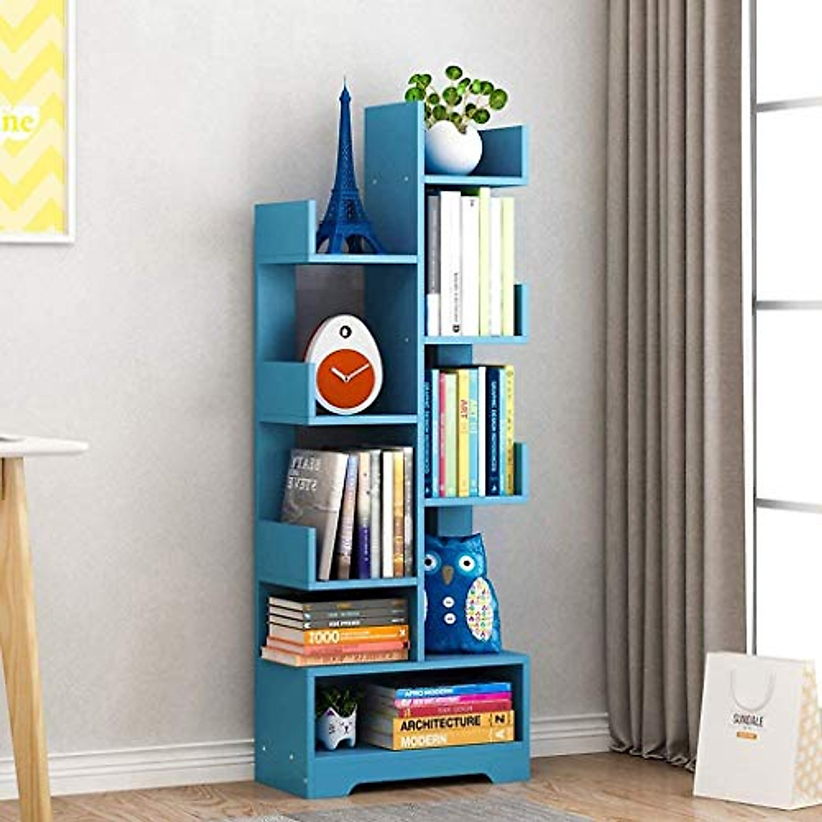 FHDGH Wooden Bookcase Shelf Tier Wood Bookshelf Display Stand Unit for Home Office Cabinet