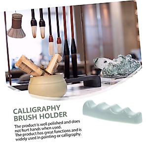 Imitation Jade Calligraphy Brush Holder Chinese Brush Rack Home Office Paint Brush Rest Organizer Chinese Calligraphy Practice Supplies