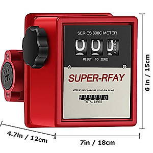 Fuel Flow Meter 1 Inch BSP Mechanical Gauge 3 Digital for Diesel Tank Transfer Pump Counter ±1% High Accuracy 32 GPM 142 PSI Gas Oil Flowmeters 20-120 LPM