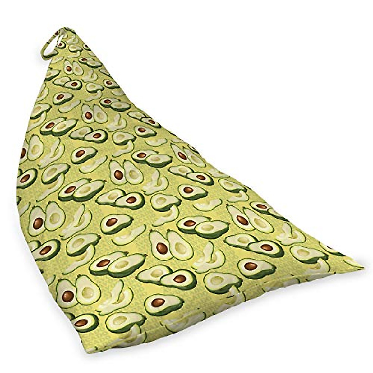 Ambesonne Avocado Lounger Chair Bag, Cartoon Ripe Avocados in Slices with Pattern Raw Tropical Fruit, High Capacity Storage with Handle Container, Lounger Size, Green Pale Green Brown