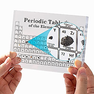 Periodic Table Real Elements Inside,Clear Acrylic Periodic Table with Elements Samples,3D Periodic Table Display with Elements,Gift for Teacher, Student, Kids(M)