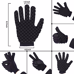 Magic Twist Hair Sponges Set, Big Holes Sponge Brush for Hair, Curling Sponge Glove for Men Women Curls with Metal Afro Pick(6.7 inch)