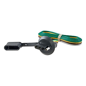 CURT 58405 Vehicle-Side 4-Pin Flat Trailer Wiring Harness with 36-Inch Wires, Fits 1-1/4-Inch License Plate Light Hole