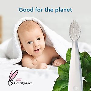 RADIUS Children's Toothbrush Pure Brush Ultra Soft BPA Free ADA Accepted Designed for Delicate Teeth for Kids 6 Months and Up - Clear - Pack of 1