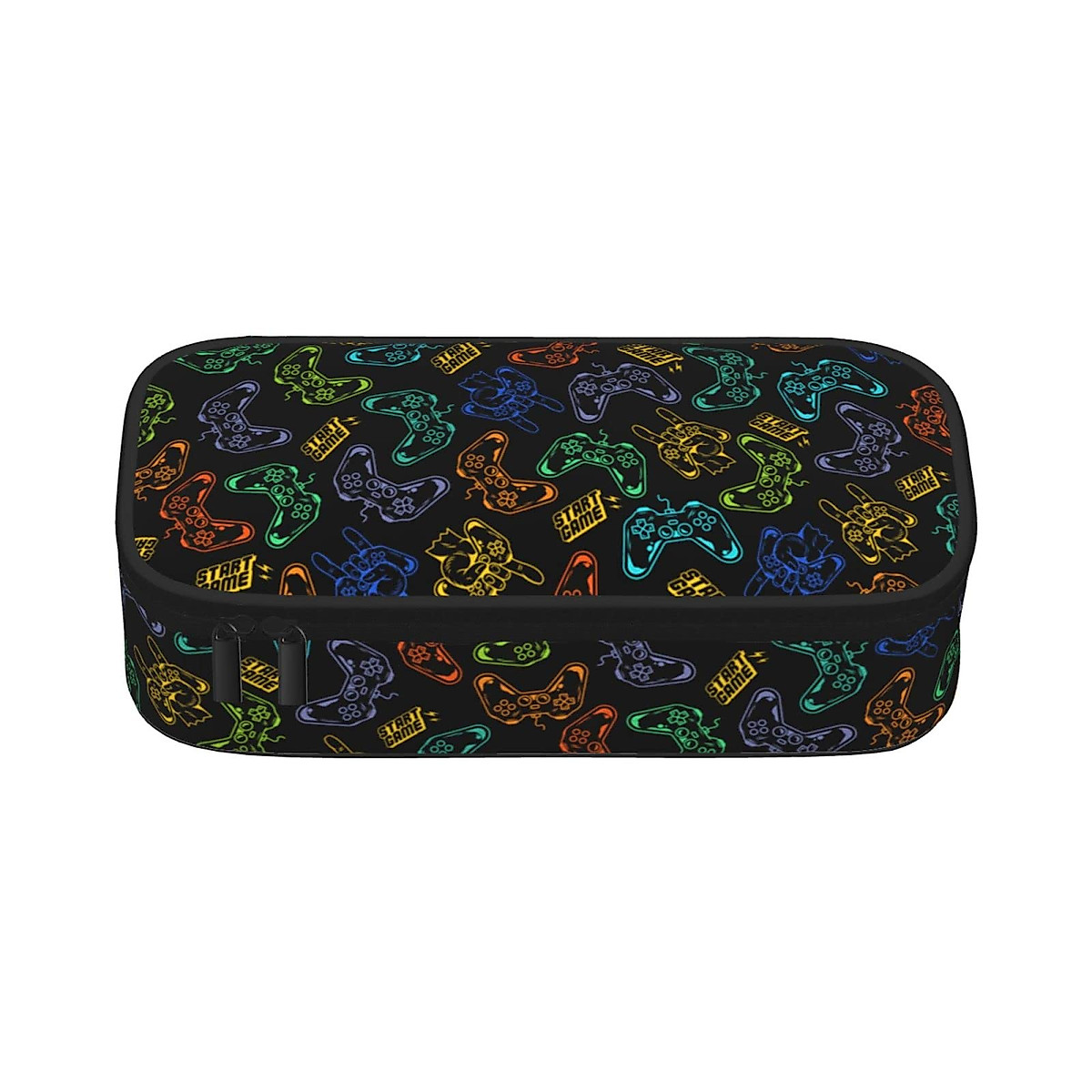 Jwzrene Gamer Pencil Case Large Capacity Gaming Pen Bag With Zipper Compartment Pencil Pouch Multifunction Stationary Bag For Boy Men