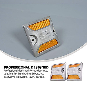 iplusmile Road Reflectors Driveway Marker, Reflective Driveway Marker Reflective Road Pavement Marker Asphalt Stud Markers for Bumps Sidewalks Pedestrian Crossings, 2pcs