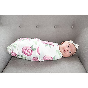 Copper Pearl Large Premium Knit Baby Swaddle Receiving Blanket Floral Grace