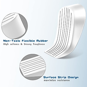 KOLAKO Door Stops, Rubber Door Stopper Wedge, Heavy Duty Extra Large Floor Doorstops for Bottom of Door, Security Big Door Stoppers Wall Protector, 2 Pack (White)