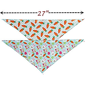 Easter Dog Bandana, Bunny and Carrot Bandanas for Dogs, Spring Puppy Scarf for Small Medium Large Dogs