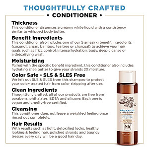 SoapBox Anti-Frizz Shampoo & Conditioner Set with Argan Oil and Shea Butter for Women & Men - Bulk Pack (3 Shampoos & 3 Conditioners)