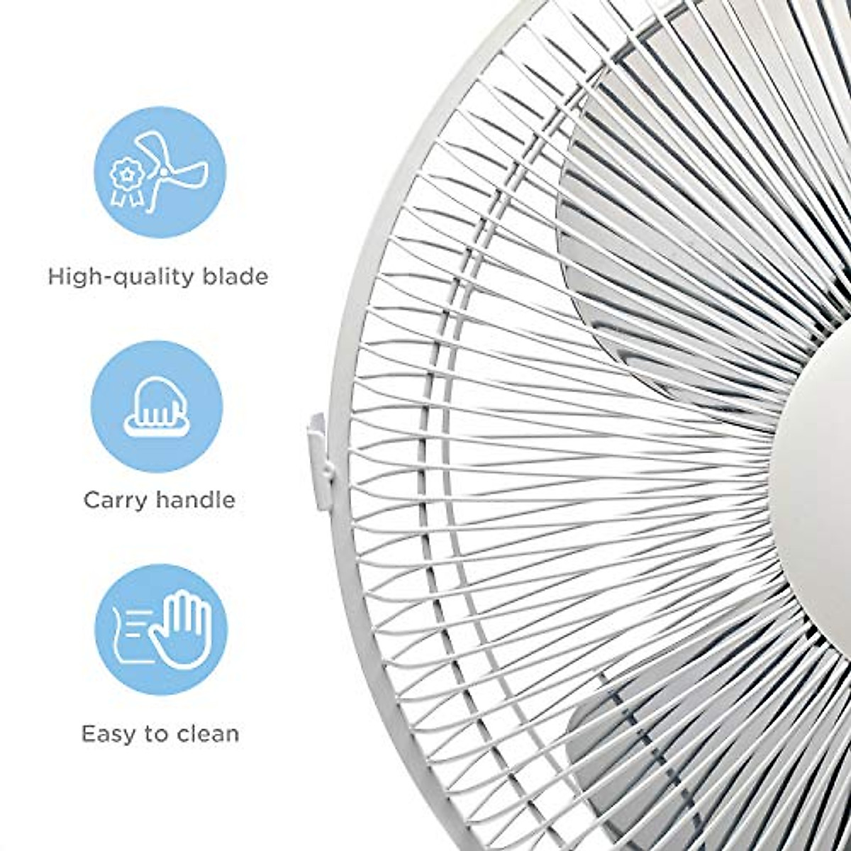 PELONIS FT30-15H Portable 3-Speed 12-Inch Oscillating Table Air Circulation Fan, White, 15 Inch TableFan