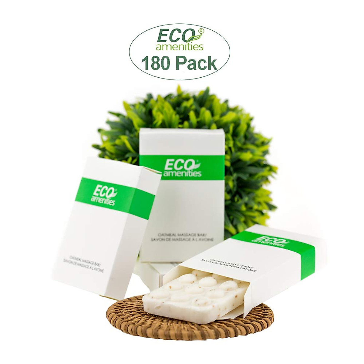ECO Amenities Spa Paper Box Individually Wrapped 1.5 ounce Oatmeal Massage Soap, 180 Bars per Case by ECO Amenities