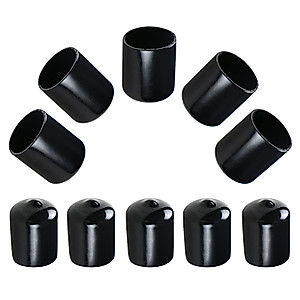 Aopin Screw Thread Protectors Rubber Round End Cap Cover 1 Inch (25mm) PVC Flexible Tubing Pipe Protective Bolt Screw Thread Protector Safety Cover | for Pipe Post Tubing Rod Cover 10 Pcs (Black)