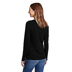 Eddie Bauer Women's Favorite Long-Sleeve V-Neck T-Shirt, Black, Large