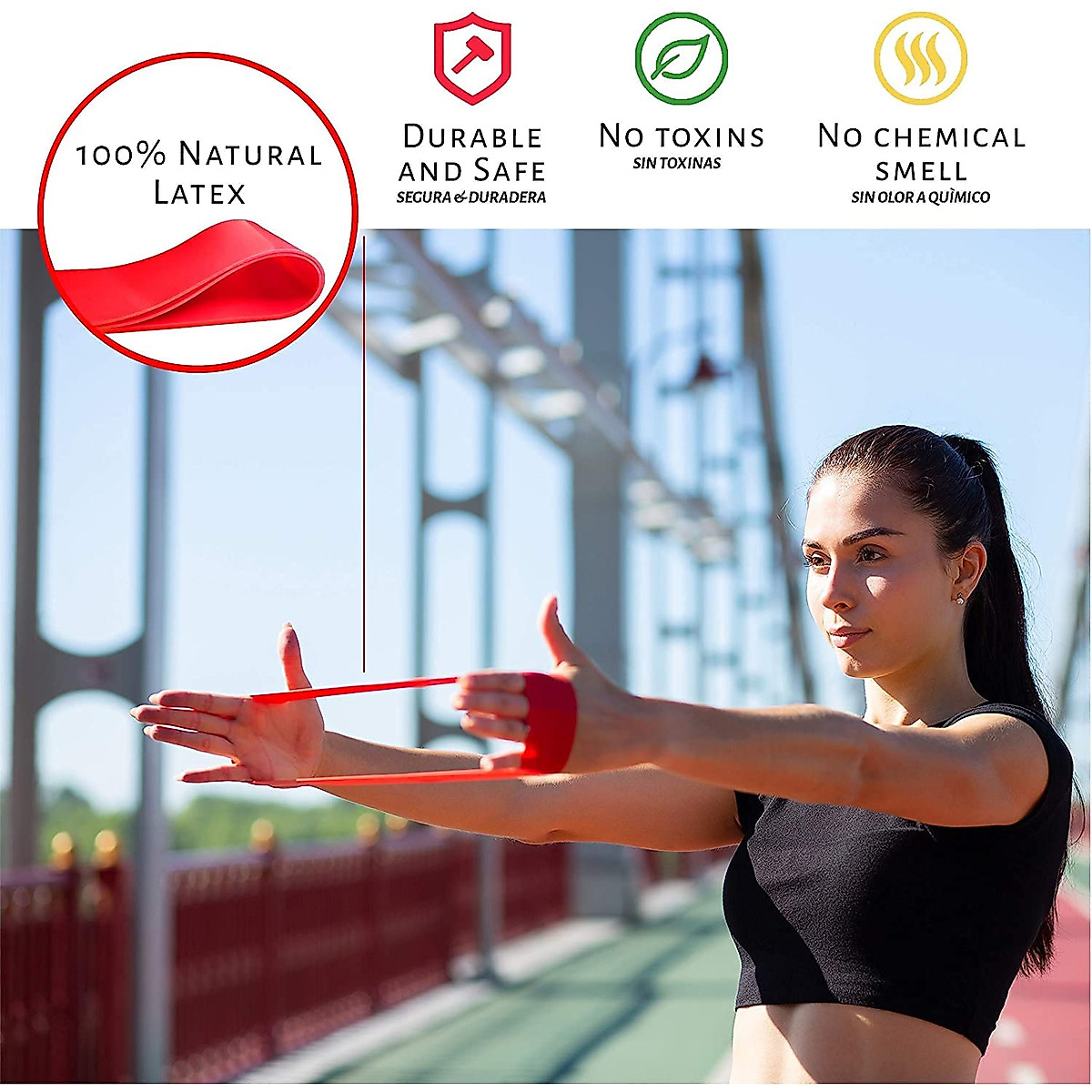 Limm Resistance Loop Exercise Bands - Set of 5 Stretch Bands for Working Out with Instruction Guide & Carry Bag - Elastic Band for Home Workout & Physical Therapy for Women and Men 12" x 2"