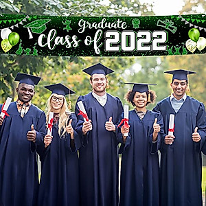 Class of 2022 Banner Decoration-Graduation Party Supplies,Large Congrats Grade Yard Sign Banner for 2022 Graduation Party Decoration (Green)