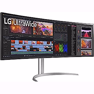 LG 49WQ95C-W 49" 32:9 UltraWide Dual QHD Nano IPS Curved Monitor Bundle with Deco Gear Mechanical Gaming Keyboard, Deco Gear Wired Gaming Mouse and Deco Gear Gaming Mouse Pad