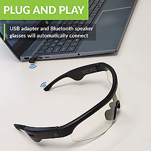 Avantree SG189 Anti Blue Light Smart Audio Classes with Open Ear Speaker, Bluetooth Connecting with Phone & PC for Music & Call, Men & Women