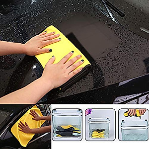 Car Cleaning Kit Wheel Brush Auto Dust Collector Tire Brush Air Conditioning Microfiber Thicken Towel Windshield Cleaning Tool Small Spray Bottle Gentle Effective Car Wash Tool Set Canvas Bag(6 Packs)