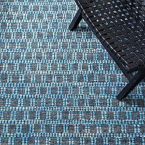 Safavieh Kilim Collection 5' x 8' Blue/Black KLM377M Flatweave Premium Wool Living Room Dining Bedroom Area Rug