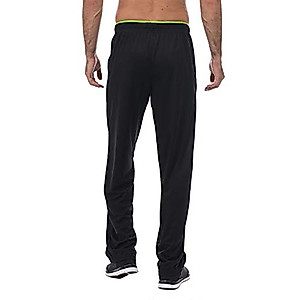 CENFOR Men's Sweatpant with Pockets Open Bottom Athletic Pants for Jogging, Workout, Gym, Running, Hiking, Training(Black,S)