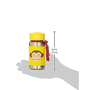 Skip Hop Toddler Sippy Cup with Straw, Zoo Stainless Steel Straw Bottle, Monkey (Discontinued by Manufacturer)